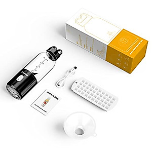 Portable Blender, Blender for Shakes and Smoothies, Personal Blender, USB Rechargeable 14 Oz Mini Blender With for Traveling, Outdoor, Gym, Office(Black)