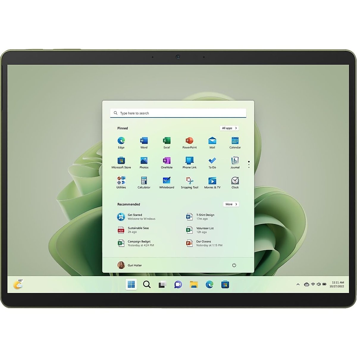 Microsoft Surface Pro 9 Tablet - 13" - Core i5 12th Gen i5-1245U Deca-core (10 Core) - 8 GB RAM - 256 GB SSD - Windows 11 Pro 64-bit - Forest - 2880 x 1920 - PixelSense Display - 15.50 Hours Maxi