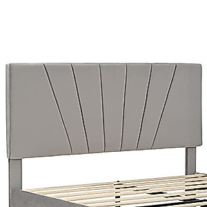 Livavege Queen Bed Frame with Wingback Headboard and Storage Drawers, Velvet Upholstered Platform w/Wooden Slats Support, Queen Size Bedframe No Box Spring Needed, Easy Assembly/Mattress Foundation
