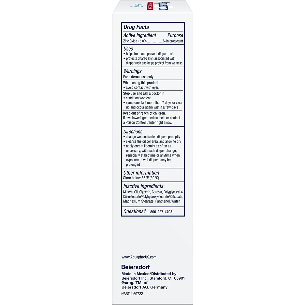 Aquaphor Diaper Rsh Crm H Size 3.5z Aquaphor Diaper Rash Cream Healing 3.5z