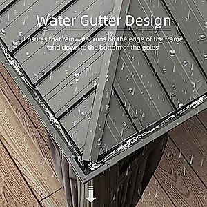 PURPLE LEAF 10' X 12' Permanent Hardtop Gazebo Aluminum Gazebo with Galvanized Steel Double Roof for Patio Lawn and Garden, Curtains and Netting Included, Grey