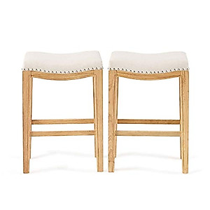 Christopher Knight Home Avondale Backless Counter Stools, 2-Pcs Set, Beige