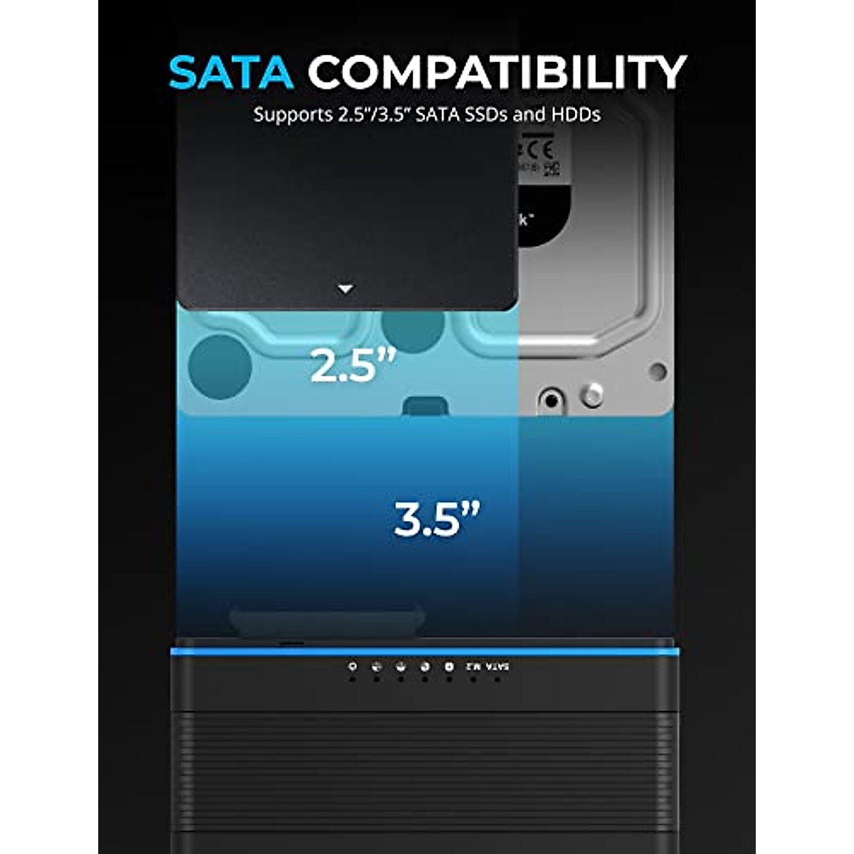 SABRENT USB 3.2 Type C M.2 PCIe NVMe + 2.5/3.5 Inch SSD & HDD Converter [DS-UCMH]