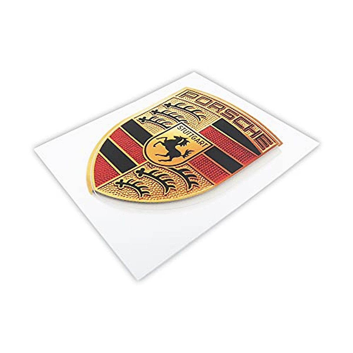 Porsche Crest Sticker Logo (65mm X 53mm) - GT3 RS 4.0/GT2 Style Porsche Emblem Logo Sticker Including Wipe (1)