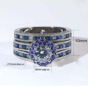 ringheart His Her Ring Couple Rings Matching Ring 1ct AAA CZ Womens Wedding Ring Sets for Him and Her Wedding Bands