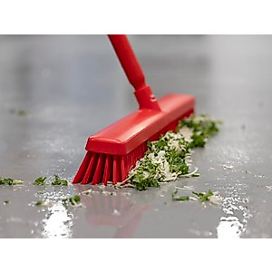 Vikan 319566 24" Heavy-Duty Push Broom, Soft/Stiff, Brown