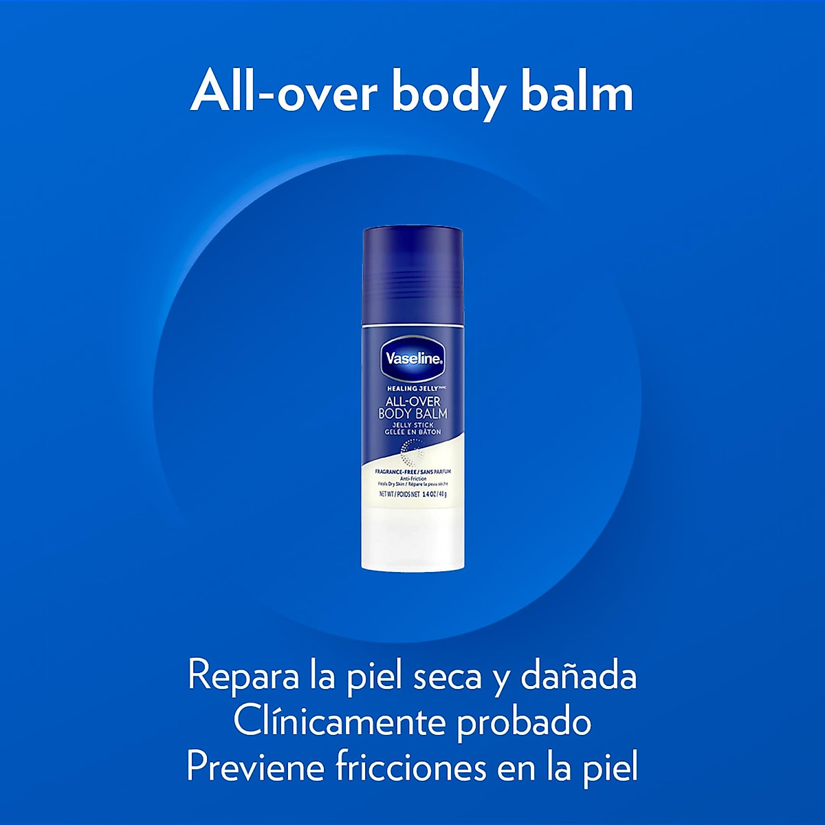Vaseline Body Balm Stick For Dry Skin Relief Unscented Targeted Healing for Hard-to-Reach Spots 1.4 oz