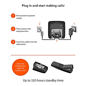 Gigaset E630A – Robust Landline Phone with Answering Machine - Made in Germany- Water Splash, Dust and Shock-Resistant, Cordless Phone for Workshops and Restaurants (Black, Pack of 1)