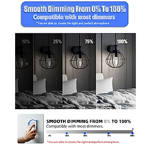 MASTERY MART Dimmable E26 Edison Bulbs 6 Pack, 5.5W LED Light Bulbs (60W Equivalent), Cool White 4000K, Clear Glass ST19 ST21