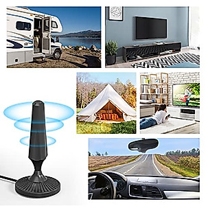 Digital HDTV Antenna Long Range 300 Miles Indoor Amplified Signal Booster Support 4K 1080P UHF VHF FM Local Channels with 13.4ft Coax Cable and USB Power Adapter