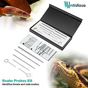 Antidious Snake Probes Kit，Snake Sexing Probing Gender Probes with Round Tip and Naturally Hypoallergenic Metal, Snake Gender Probes Tool Let You Know if You Snake is Boy or Girl.