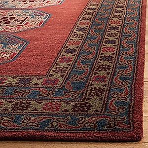 SAFAVIEH Heritage Collection Accent Rug - 4' x 6', Red, Handmade Traditional Oriental Wool, Ideal for High Traffic Areas in Entryway, Living Room, Bedroom (HG919Q)