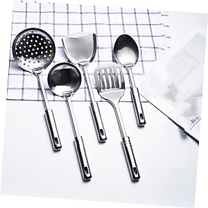 ABOOFAN 10 Pcs Cooking Tools Metal Spatula Chef Utensils Stainless Cookware Metal Cooking Utensils Metal Spoons Kitchen Spatula Cooking Spoons Spoon Shovel Stainless Steel