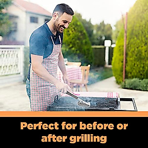 BBQ Grill Brush and Scraper, BBQ Brush for Grill Cleaning - 18” Extra Strong 3 in 1 Safe Wire Bristles Barbecue Triple Scrubber Grill Cleaning Brush for Gas Charcoal Grilling Grates BBQ Grill Brush