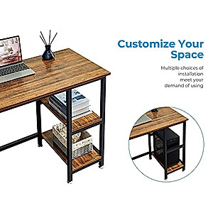GreenForest L Shaped Corner Desk 65.7 inch with Storage Shelf and 2 Drawers File Cabinet Wooden Lateral File Cabinet with Open Storage Shelves