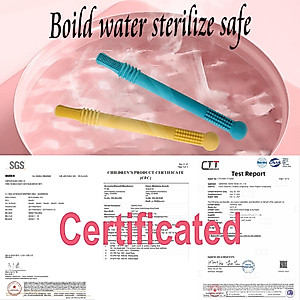 Baby Teething Toys Sensory Toys for Autistic ADHD, SPD, Oral Motor Children, Teething Straws Sticks, Baby Boy Girl Gitfs Package for 3 6 12 36 Months Baby Teether