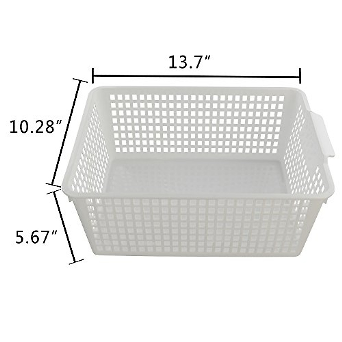 Fiazony 3-Pack Large Plastic Storage Basket, Plastic Storage Bin, White