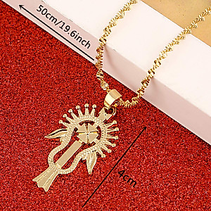 Ethiopian Gold Pendant Necklace for Women Men Judah Jewelry Charms Ethnic African