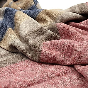 Alpaca Wool Blanket Throw Cherokee Design for Bed Couch Sofa Soft Warm Peruvian Alpaca Wool Blankets 72" x 60" (Combination 16 (Camel 2))