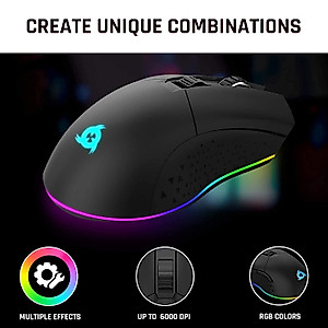 KLIM Wireless Bundle - RGB Mouse + Keyboard - Light v2 Wireless Gaming Keyboard + Blaze Wireless Gaming Mouse - Version New Version - Black