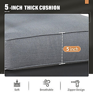 Solaste Outdoor Loveseat Aluminum Patio Furniture Sofa, All-Weather Metal Outdoor Couch with Cushions,Dark Grey