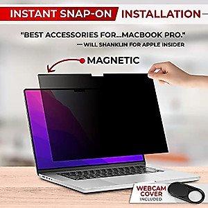 SightPro Magnetic Privacy Screen for MacBook Pro 13 Inch (2016, 2017, 2018, 2019, 2020, 2021, 2022, M1, M2) Laptop Privacy Filter and Anti-Glare Protector