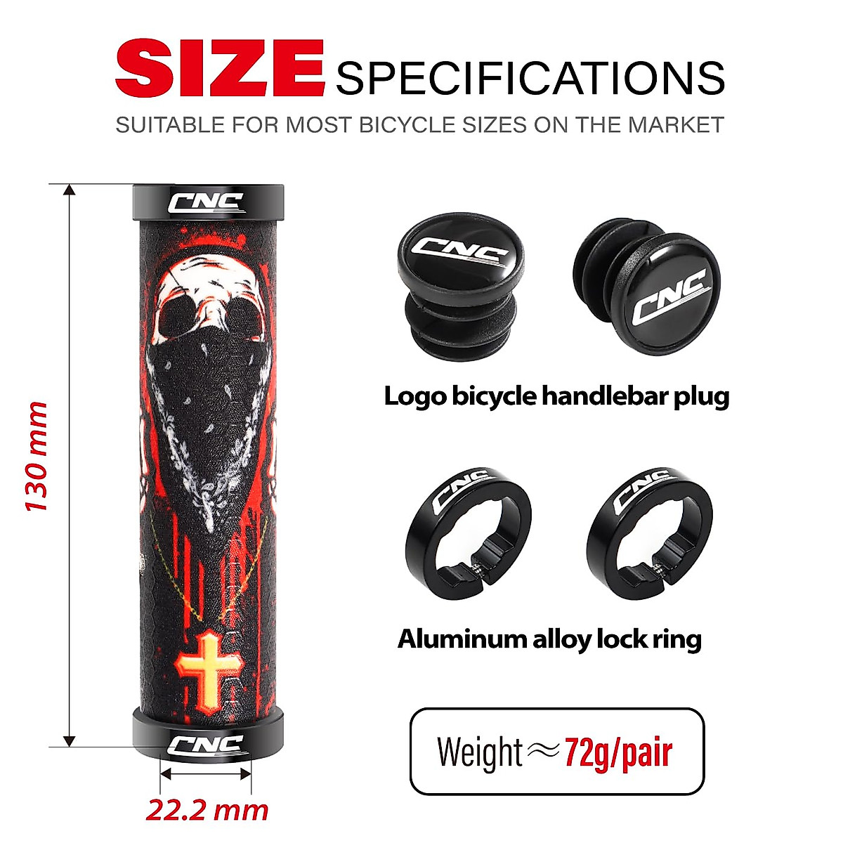 CNC Silicone Bike Grips, Silicone MTB Grips, Silica Gel Handlebar Grips for Mountain Bike/BMX/Bicycle.