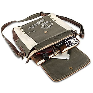 Crossbody bag for women and men leather upcycled canvas shoulder bag tote boho handbag by KPL