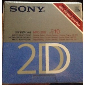 Sony MFD-2DD XT Series Enhanced Performance 3.5-Inch Micro Floppy Double Density Disks 10 Pack