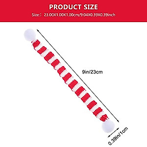 LUOZZY 18Pcs Christmas Mini Knit Scarf Miniature Snowman Scarf Mini Doll Scarf Mini Santa Claus Scarf Christmas Knitted Scarf for Wine Bottle Christmas Party Supplies (Red White, 1 * 23cm)