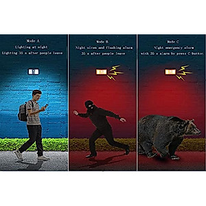 Solar Strobe Light With Motion Sensor Solar Powered Sound Alarm Light With Remote Controller System 129dB Loud Siren Security Light For Farm, Villa, Yard, Barn, Home Day & Night Mode (IP55 Waterproof)