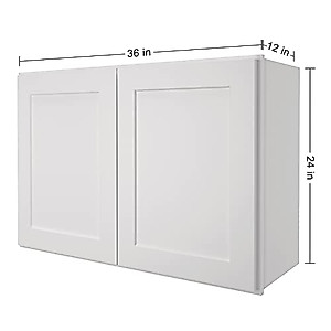LOVMOR Wall-Mounted Bathroom Cabinet, Medicine Cabinet, Bathroom Cabinet Wall Mounted with Adjustable Shelves & Soft-Close Door, 12" D*36" W*24" H