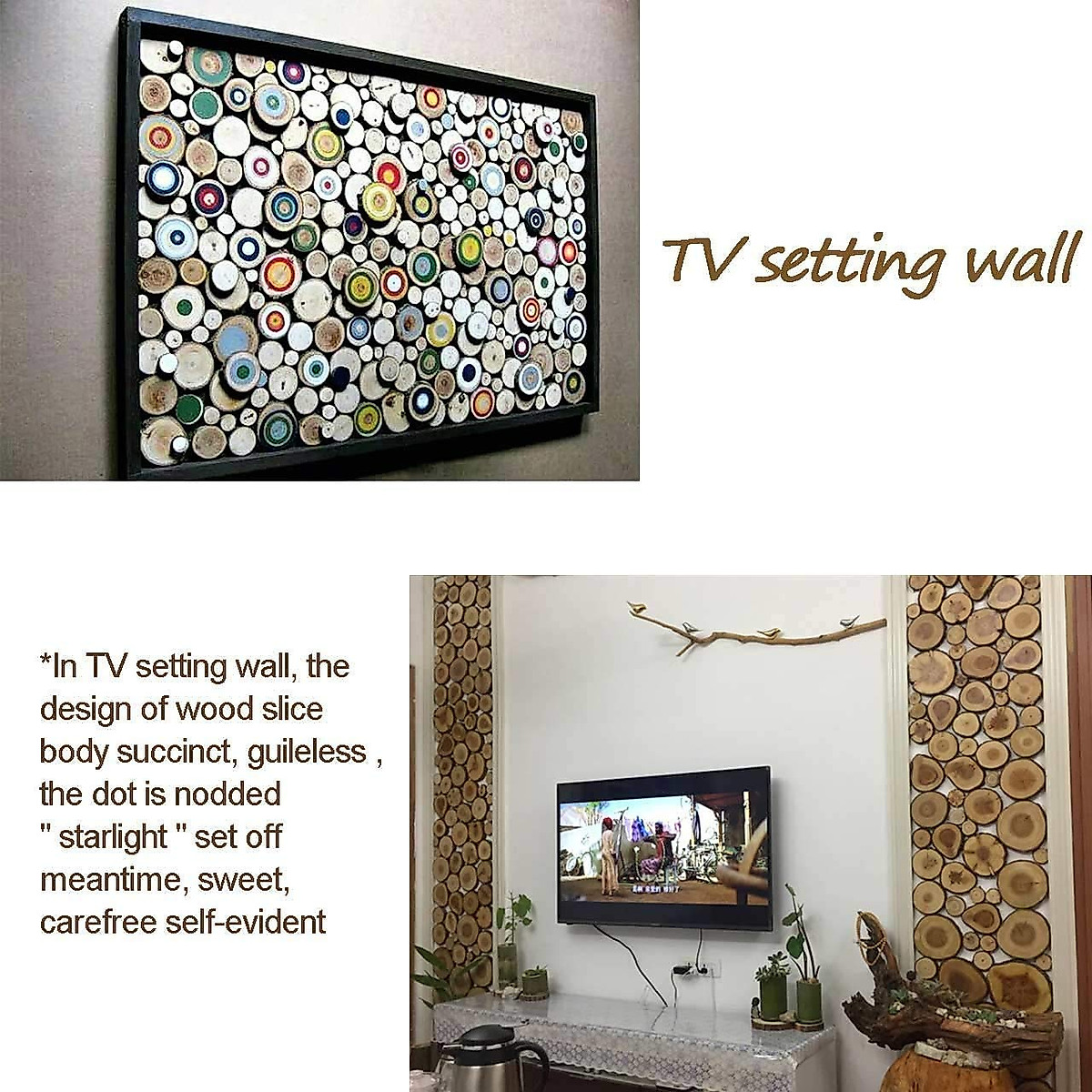 Natural Pine Wood Slabs Untreated 7-8 inches Diameter x 4/5" Thick Solid Wood Slices for Weddings, Table Centerpieces, DIY Projects or Decoration-2Pcs