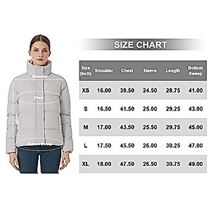 ROYAL MATRIX Women's Cropped Puffer Jacket Winter Lightweight puffer jacket Short Warm puffy Jacket (Grey, Medium)