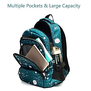 BLUEFAIRY Kids Backpack for Teenage Girls Elementary School Bags Middle High School Teal Bookbags Teenagers (Cyan)