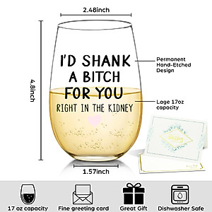 Best Friend, Friendship Gifts for Women - I'd Shank A Bitch for You Right Funny Best Friend Birthday Gifts for Women, Her, Unique Gifts Ideas for Women, Friends Female, BFF, Bestie, Sister, 17 oz