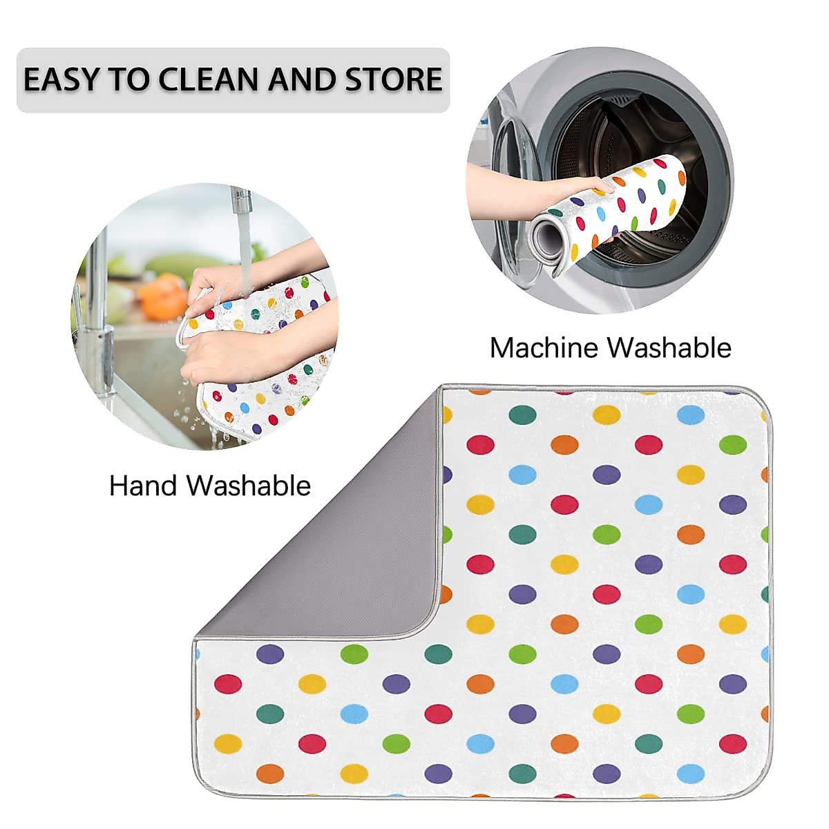 Originals Dish Drying Mat 16 x 18 Inch Absorbent Reversible Microfiber Dish for Kitchen Coffee Bar Countertop