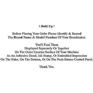 Pan Seal Kit for Chefmate Bakery Oven Bread Maker Model TR-440 only