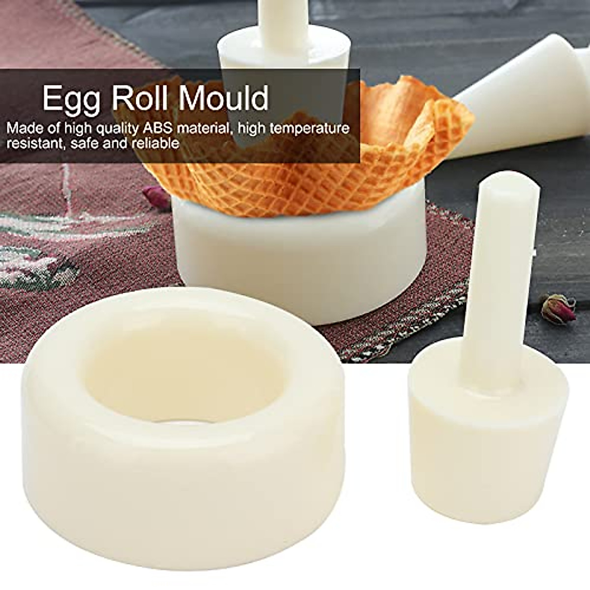 Crispy Waffle Cone Mold, Food Grade Plastic Cream Horn Molds for Baking Ice Cream Cone Mold Kit Egg Roll Maker Kitchen DIY Cooking Mold Baking Accessories