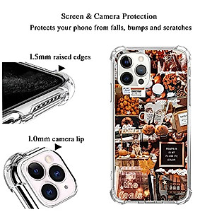 Autumn Case Halloween Pumpkin Case Compatible with iPhone 14 Pro, Aesthetic Fall Case for iPhone 14 Pro for Women Men, Unique Trendy Design TPU Bumper Protective Cover Case