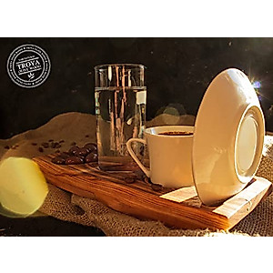 Handmade Wooden Coffee Table Tray, Housewarming Gift for Your Loved Ones, Tea Tray & Coffee Serving Tray, Coffee Decor for Coffee Gifts, Ottoman Tray for Turkish Coffee Set, Solid Troya Olive Wood