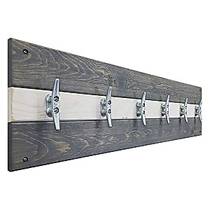 Cape May Boat Cleat Clothing, Coat or Towel Rack, Nautical Home Decor - Coat Hooks - 20 Colors : Shown in Classic Gray and Bright Ivory White