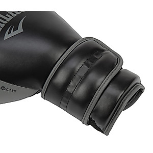 Everlast Powerlock 2 Hook & Loop Pro Training Gloves | Fight Training Gloves | Hook and Loop with Five-Layer Foam & Wrist Support | Heavy Bag & Fitness Training (Black/Gray,16Oz)