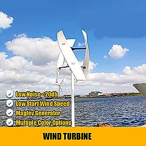 AISINILALAO 10000W Vertical Permanent Maglev Wind Turbine Generator,12V 24V 48V 220V with Controller High Efficiency Wind Generator for Courtyard Garden Lighting (White),48v