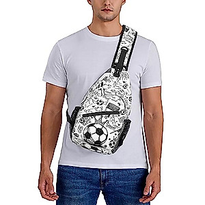 RUVNSR Soccer Sling Bag Sport Ball Soccer Chest Bag Casual Backpack Football Crossbody Bags Travel Hiking Daypack For Adults Women Men Gifts