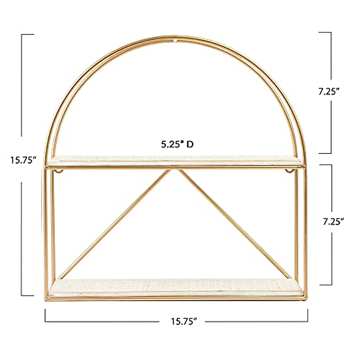 Main + Mesa Wood and Gold Crescent Wall Shelf