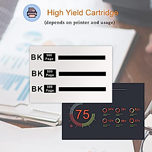 Run Star 3 Pack 220XL Black Remanufactured Ink Cartridge Replacement for Epson 220XL T220XL T220XL120 for Epson Workforce WF-2760 2750 2660 2650 2630 Expression Home XP-320 420 424 Printer (3 Black)