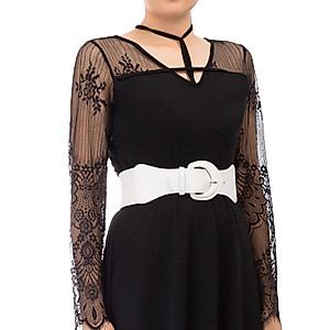 GRACE KARIN 40's Vintage L Buckle Belts Wide Waistband (M,White)