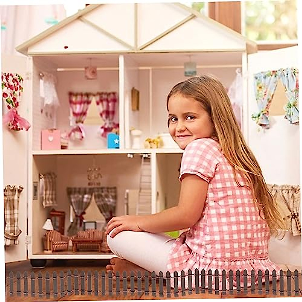 Simulation Fence Imitation Mini Fence gate Mini Corral Fence Horse Wood Fence Miniature Farm Fence Miniature Fence Model Fence Decor Corral Fencing playset Wooden Panel Outdoor