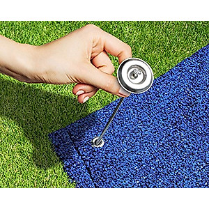 Prest-O-Fit 36923 2-2001 Patio Rug Stakes - Pack of 6 Silver